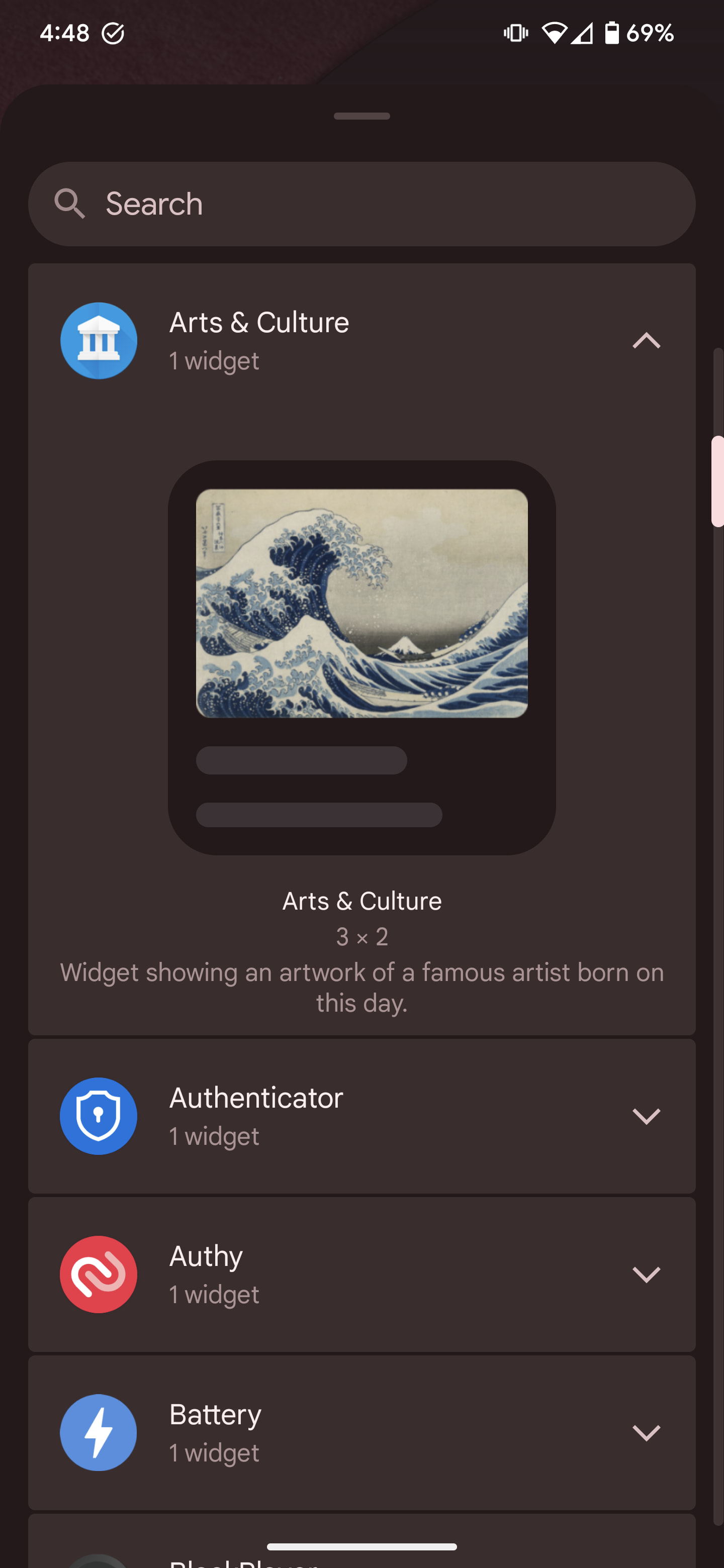 Google Arts & Culture Android widget celebrates artists' birthdays