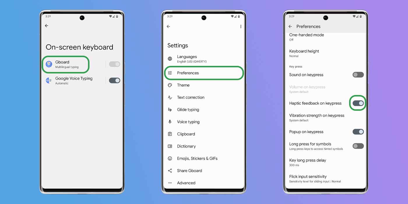 Google Pixel keyboard: How to turn on/off haptic feedback