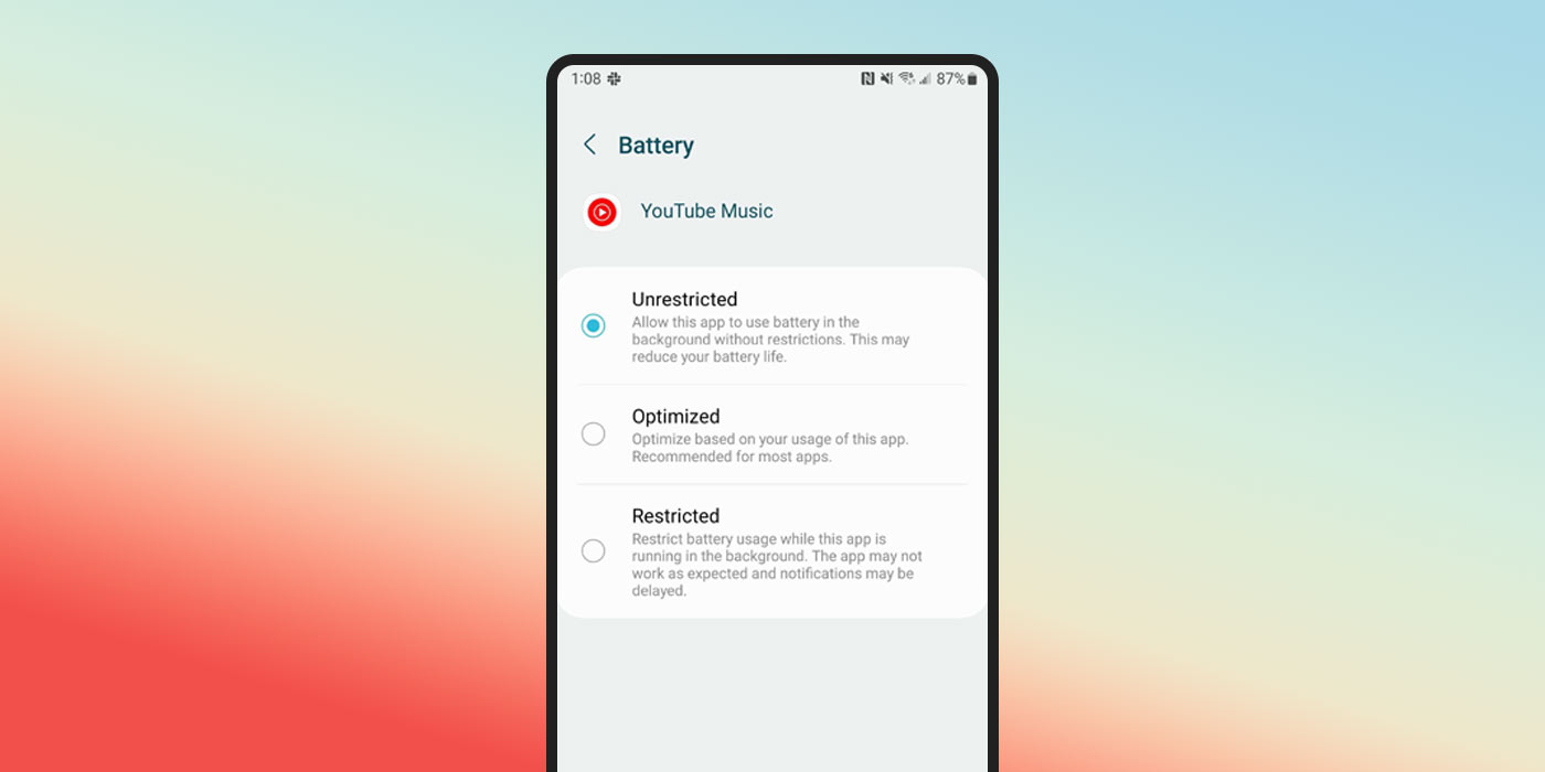 How to set unrestricted access for certain apps on Galaxy phones