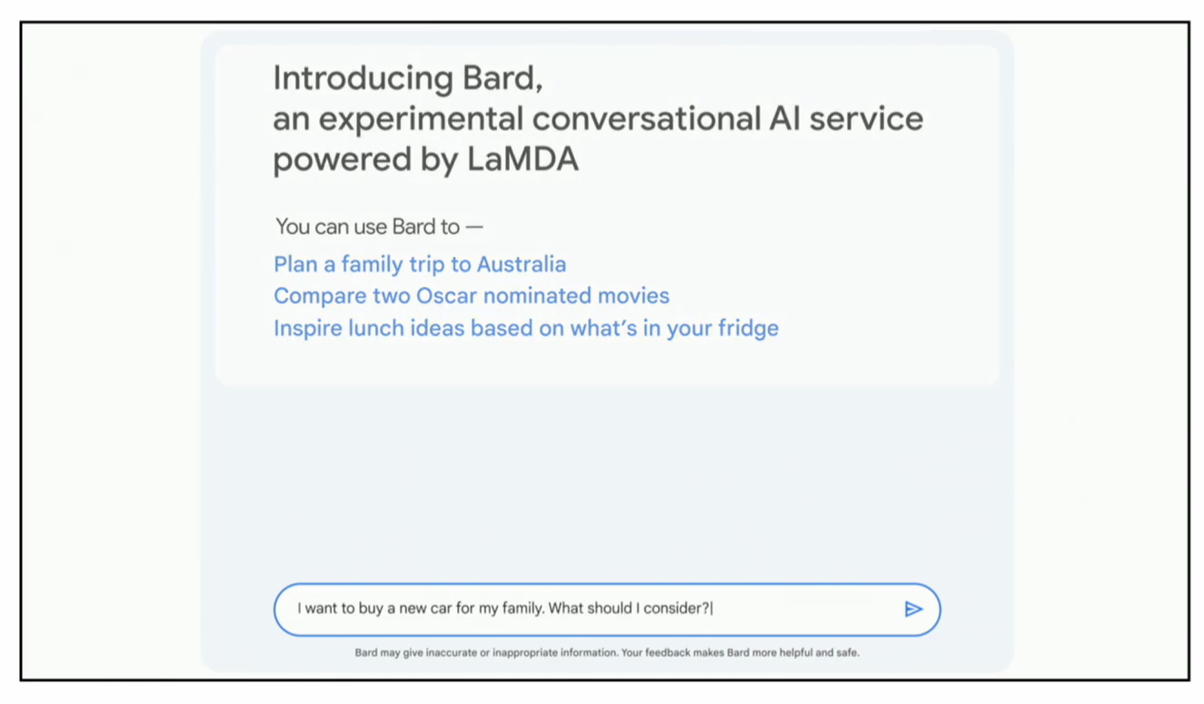 Here are a few more Google Bard examples