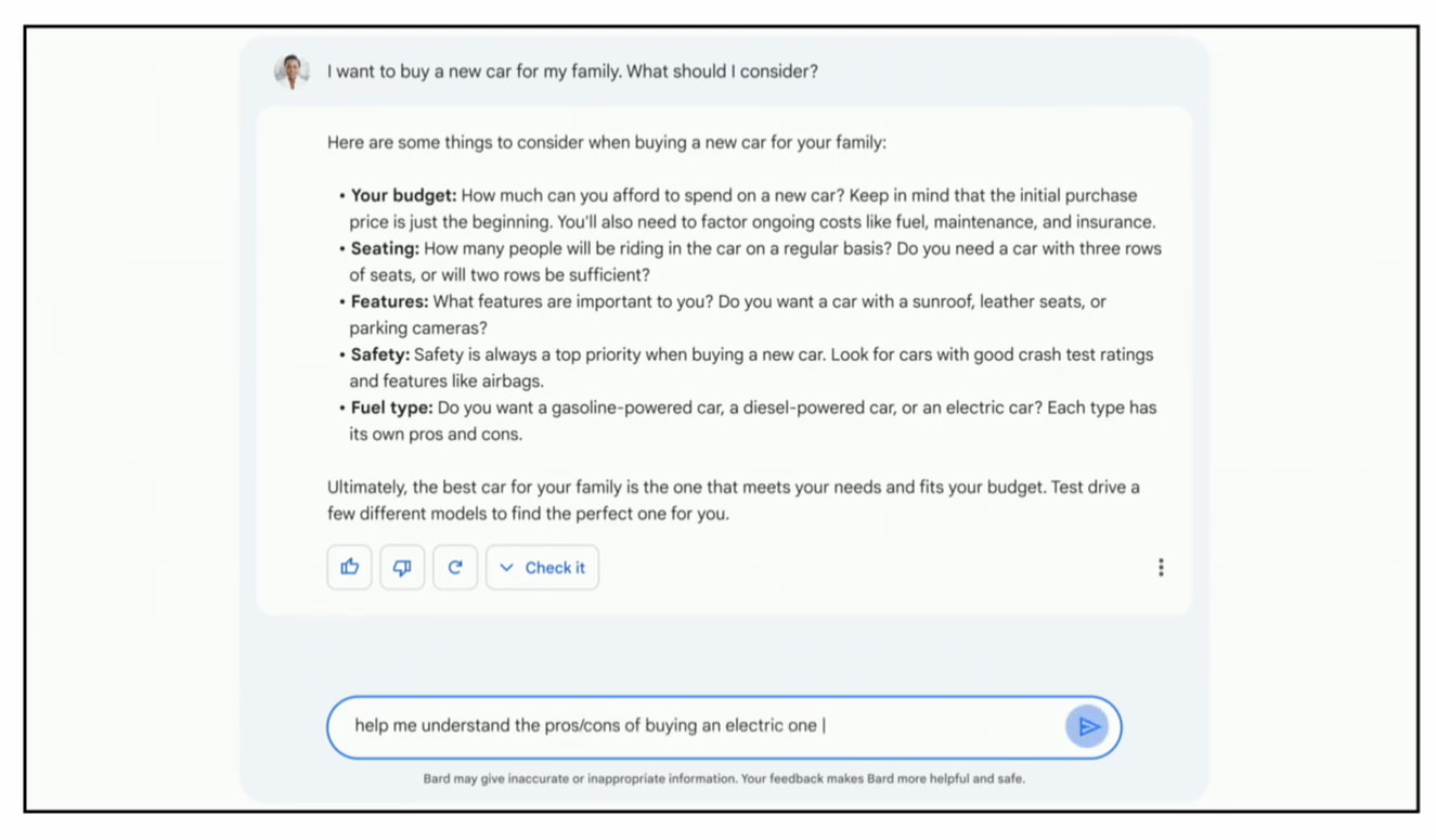Here are a few more Google Bard examples