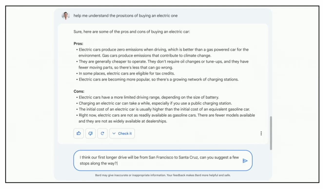 Here are a few more Google Bard examples