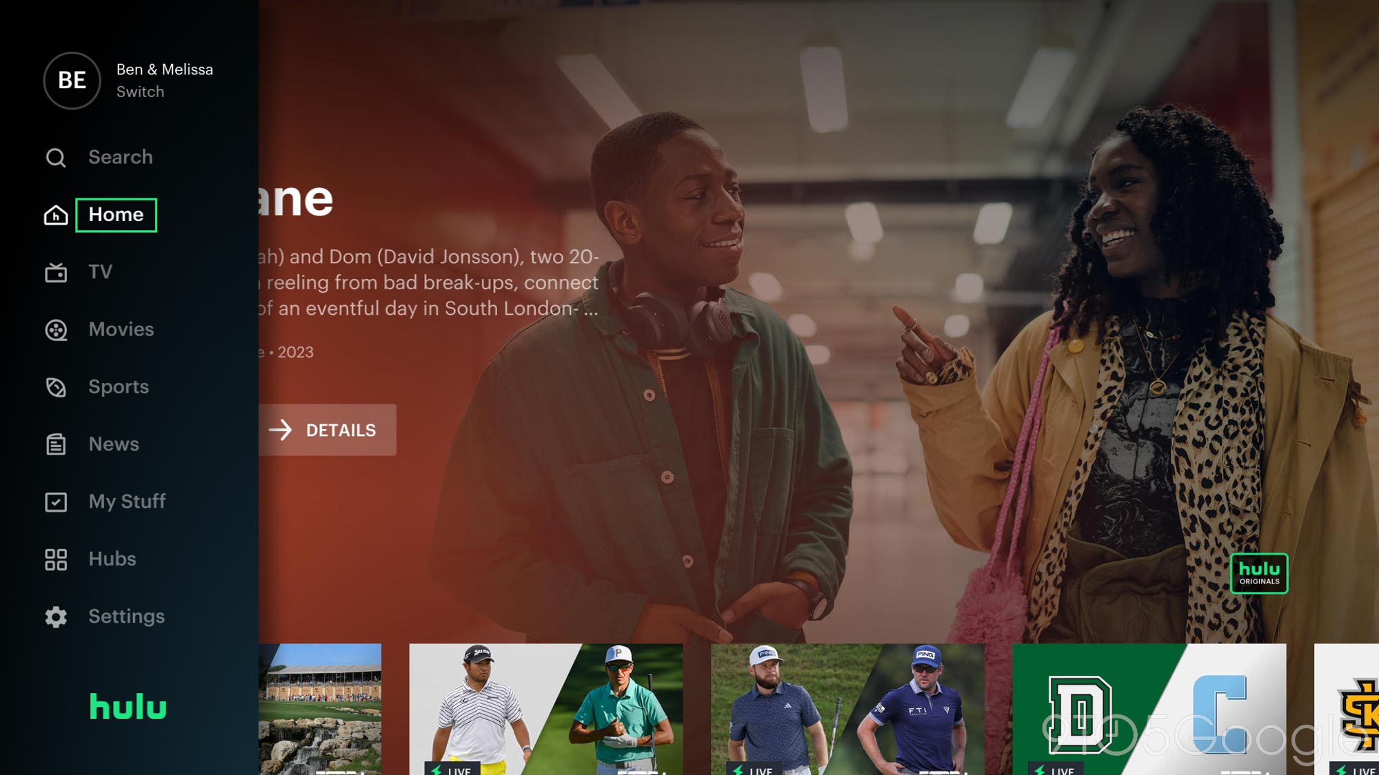 Hulu gets new TV app with sidebar