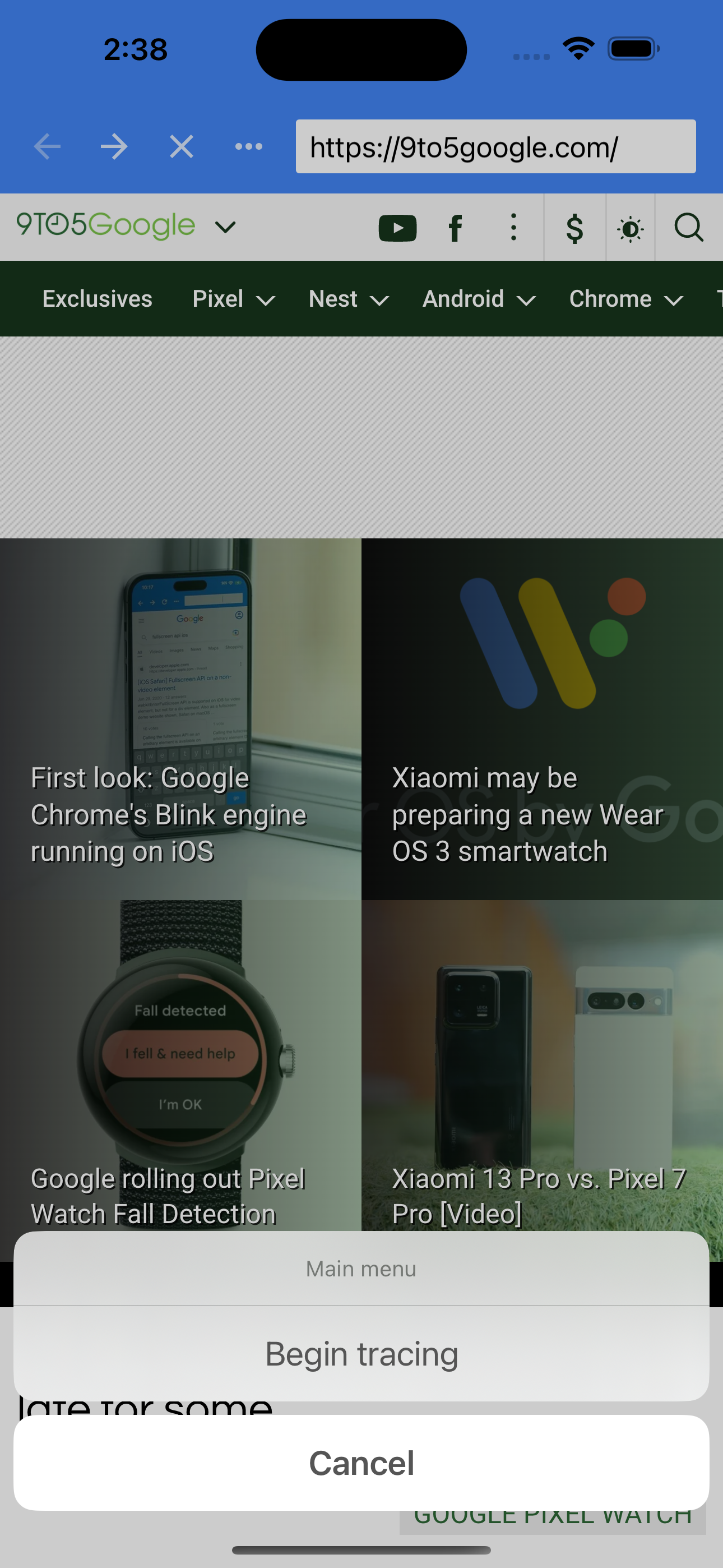 First look at Google Chrome's Blink engine running on an iPhone