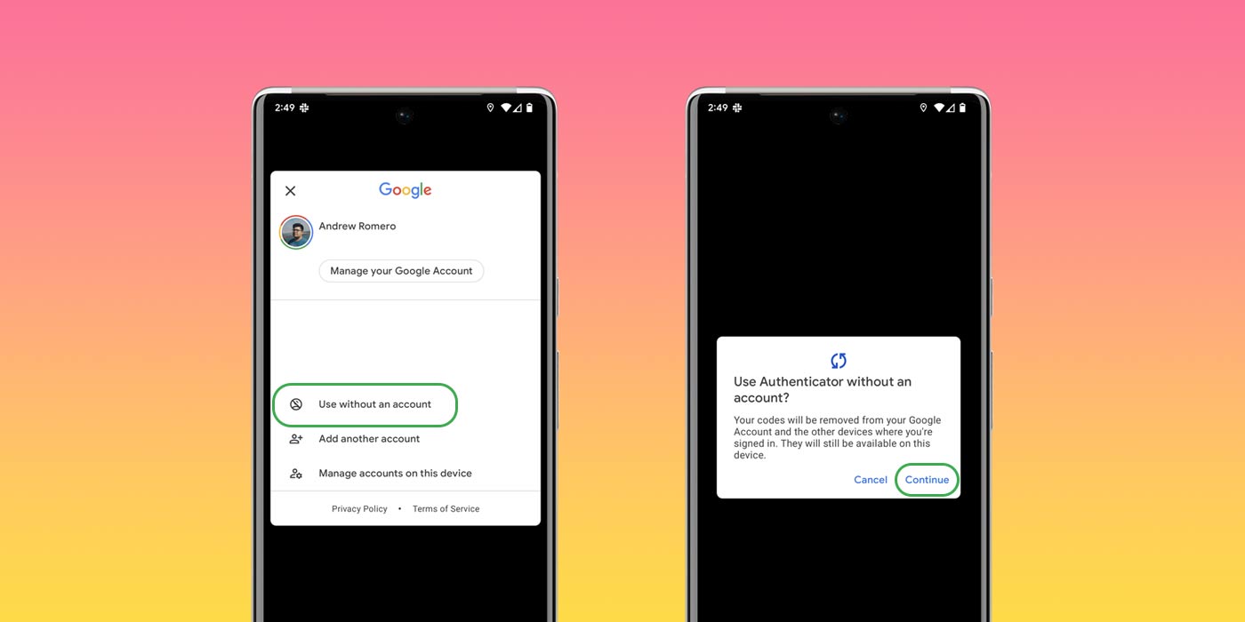 How to use Google Authenticator offline or without sync