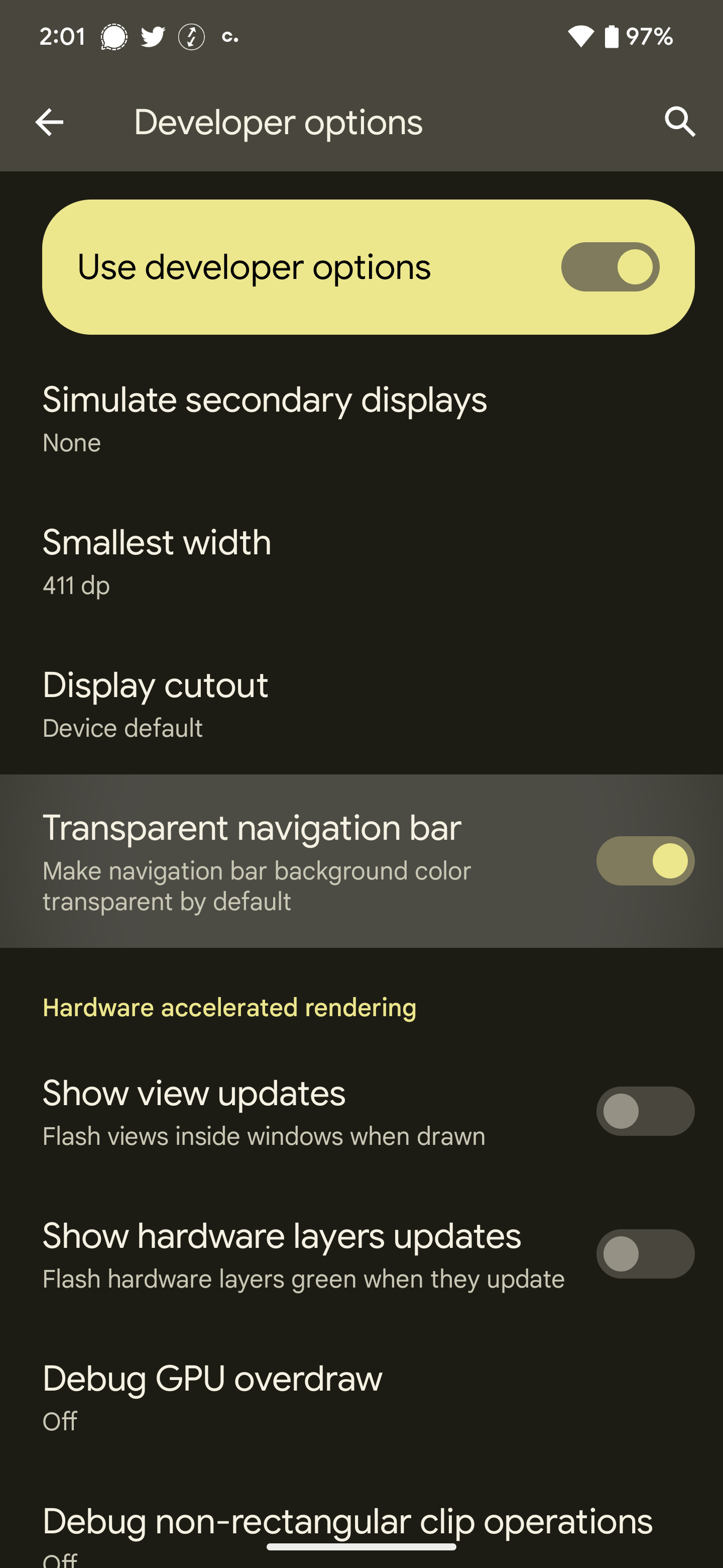 Android 14 can force apps to have a transparent navigation bar