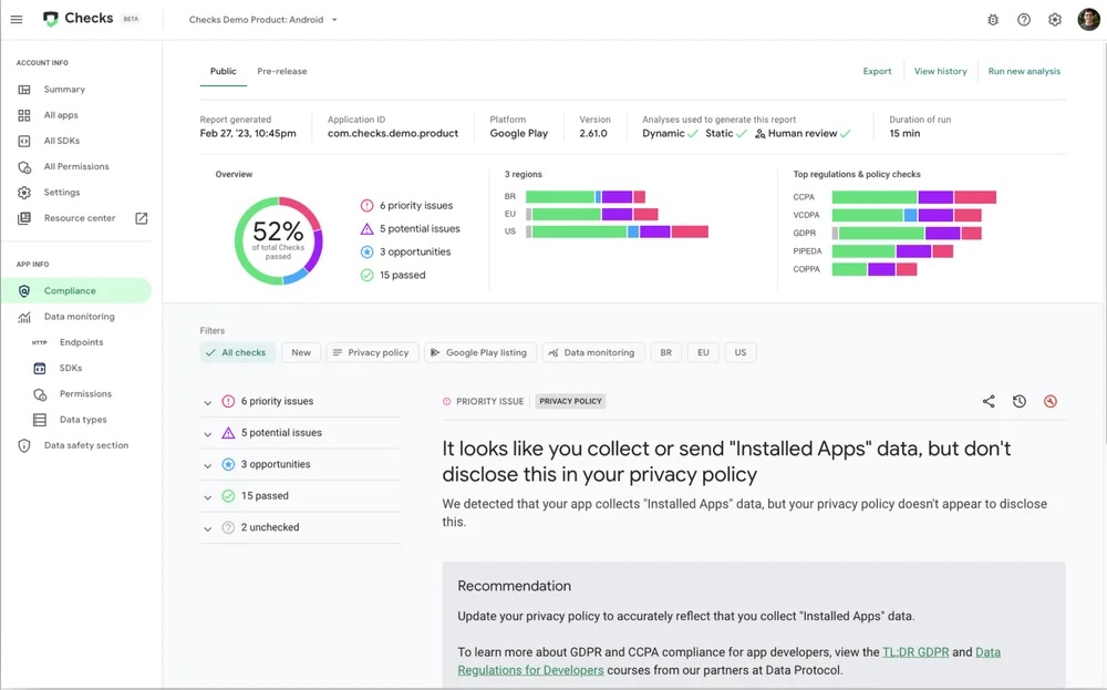 Google debuts LLM-powered privacy Checks for Android, iOS apps