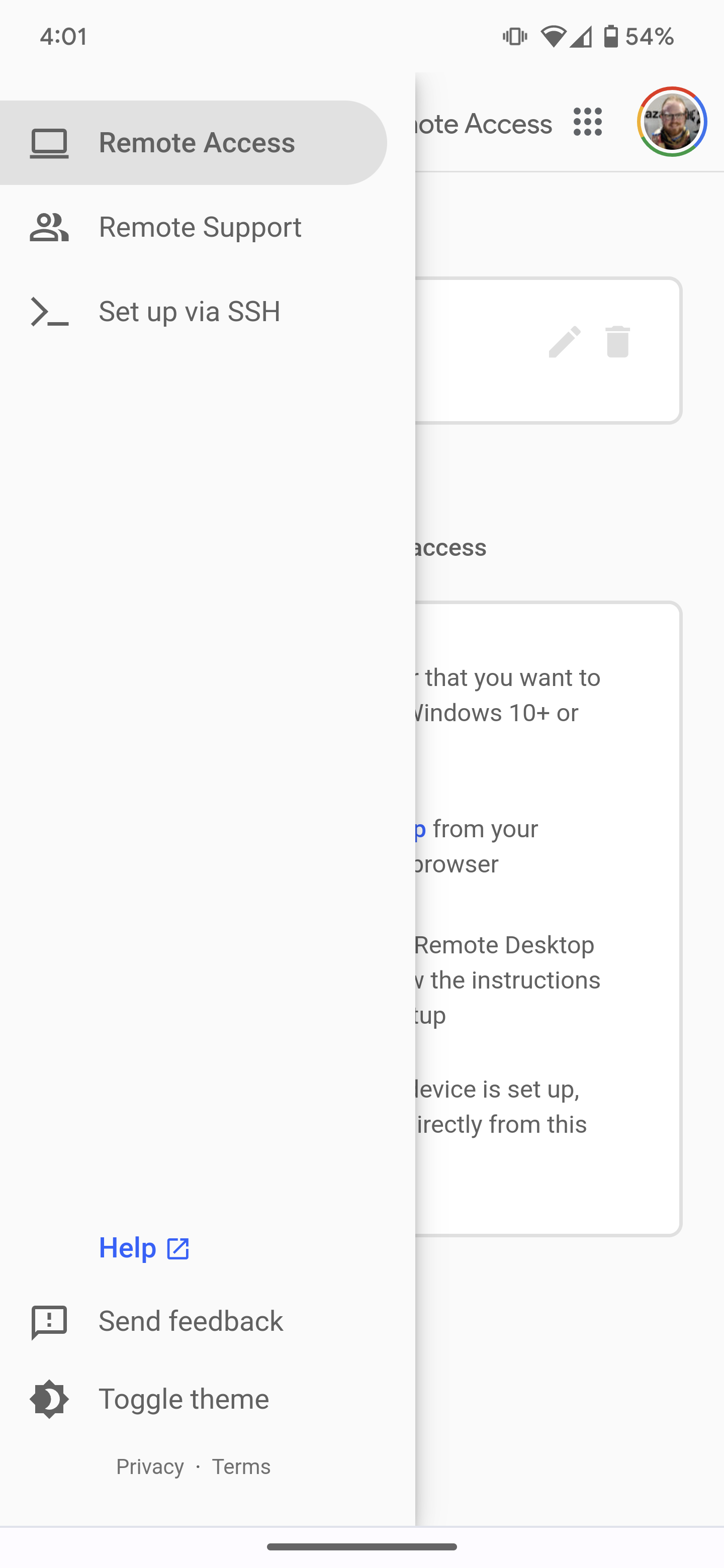 Chrome Remote Desktop on Android swaps to (buggy) web app