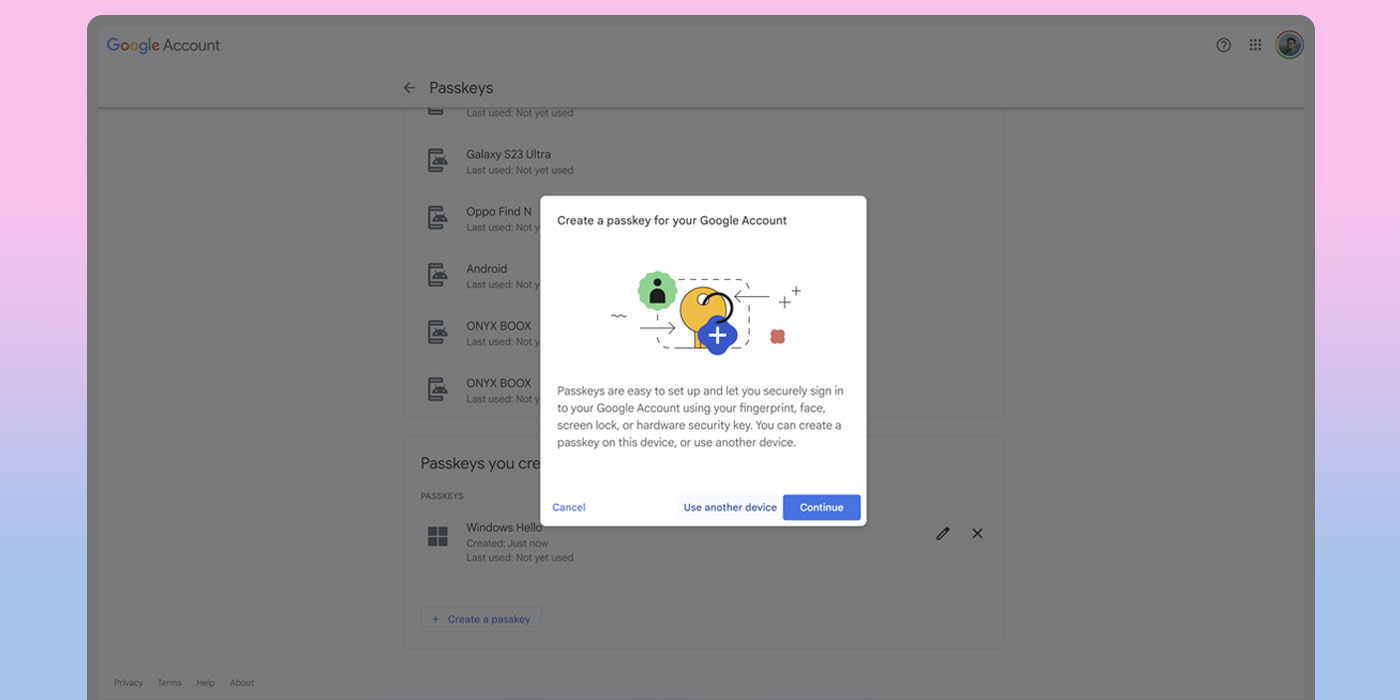 Create and manage your Google Passkeys, here's how