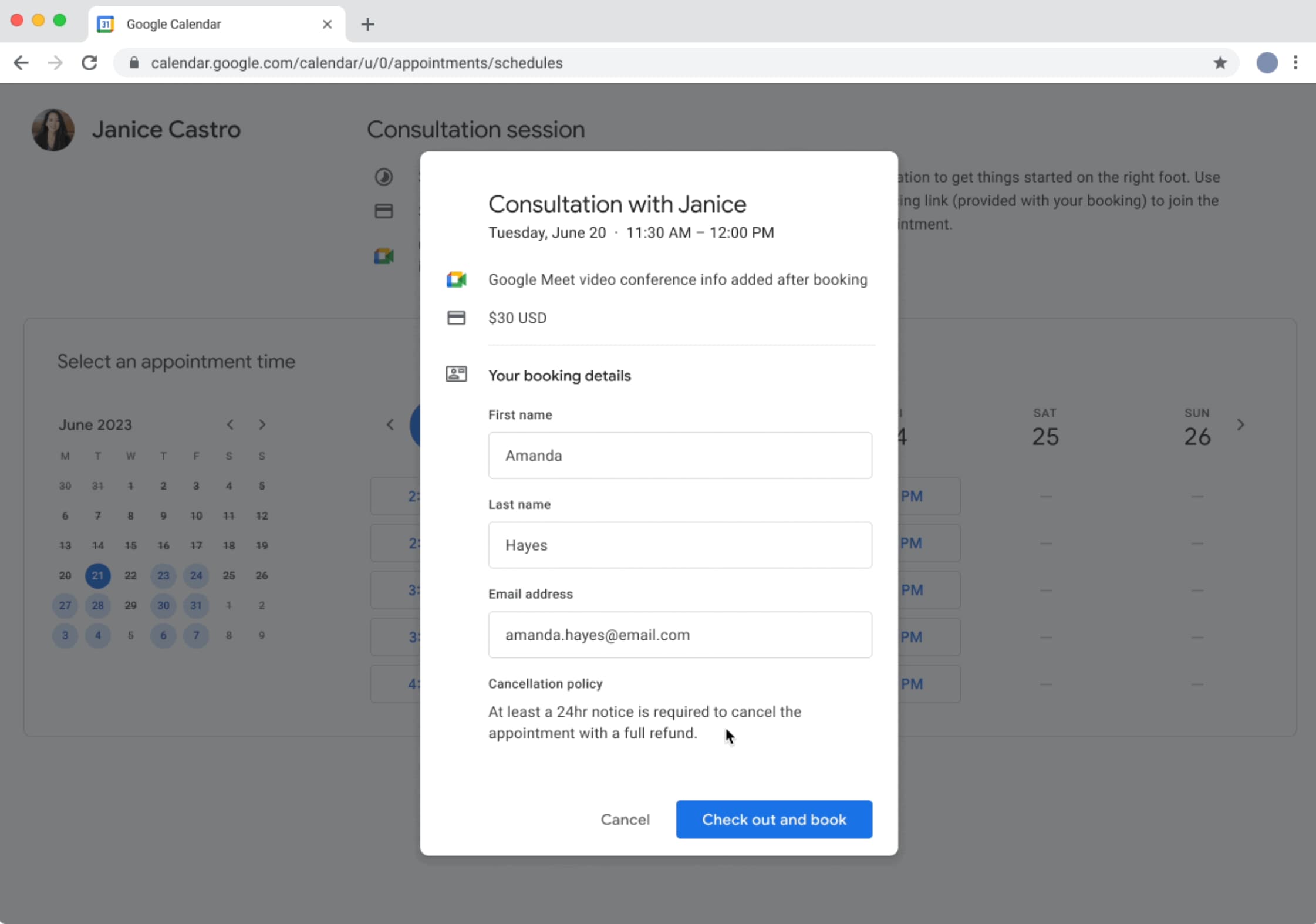 Google Calendar adding free bookings, Gmail schedule sharing
