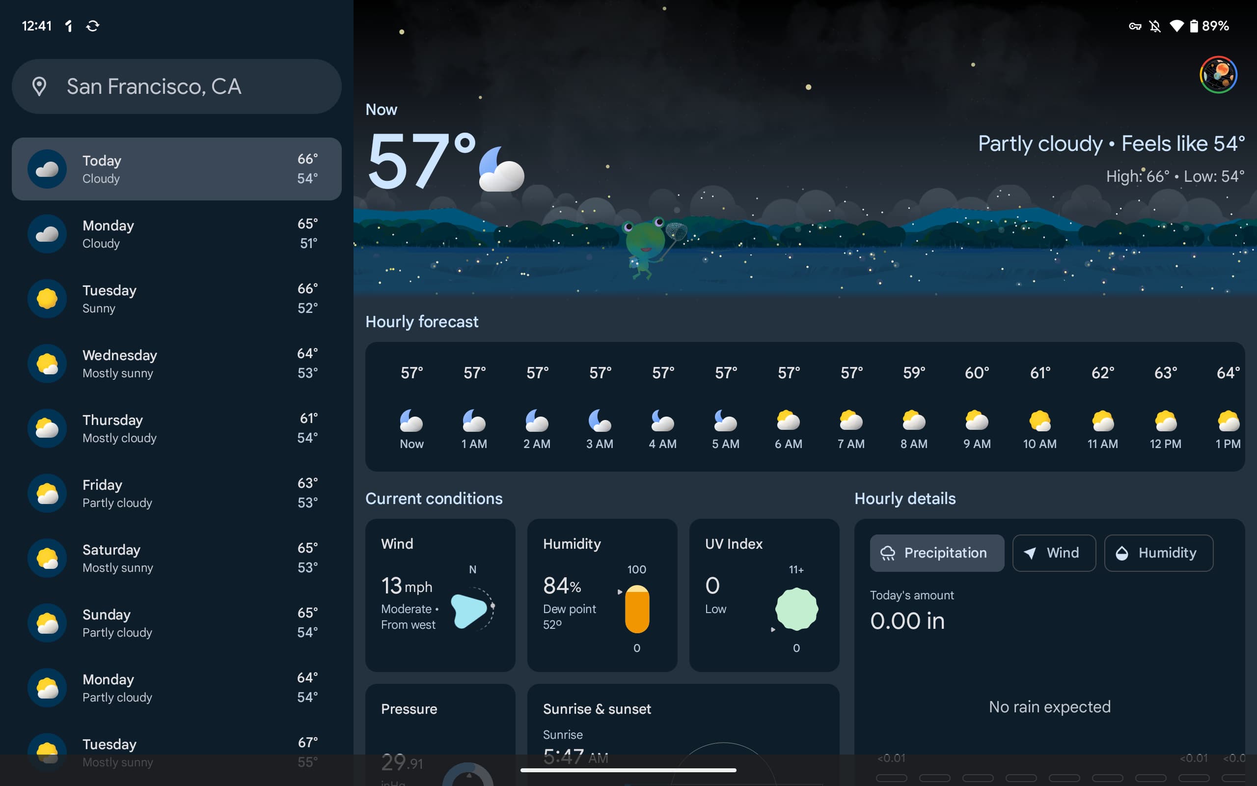 Google Weather Material You redesign debuts on Pixel Tablet