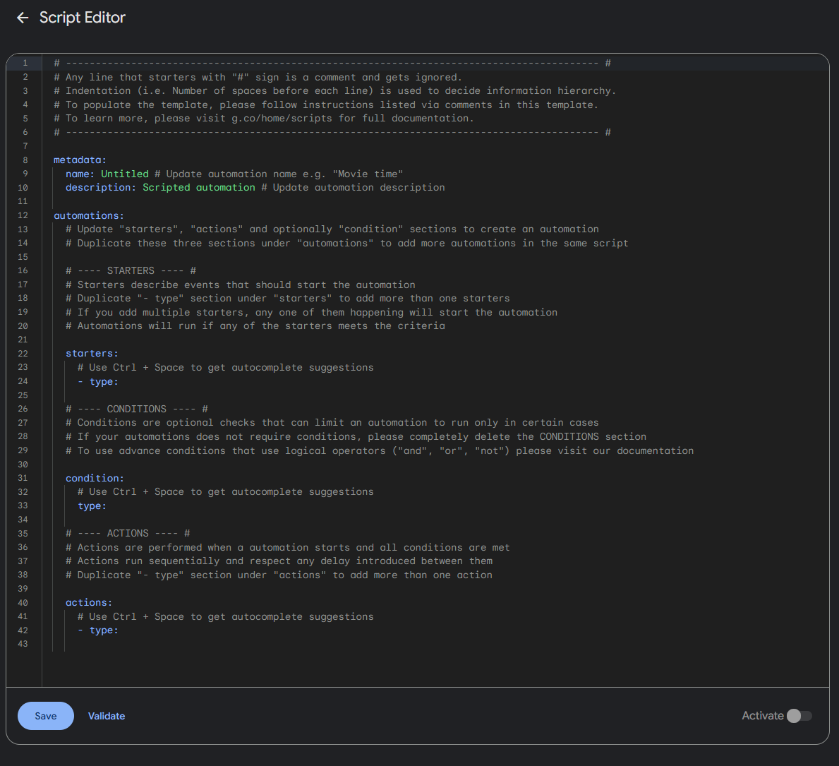 Google Home Script Editor – What it does, when it launches