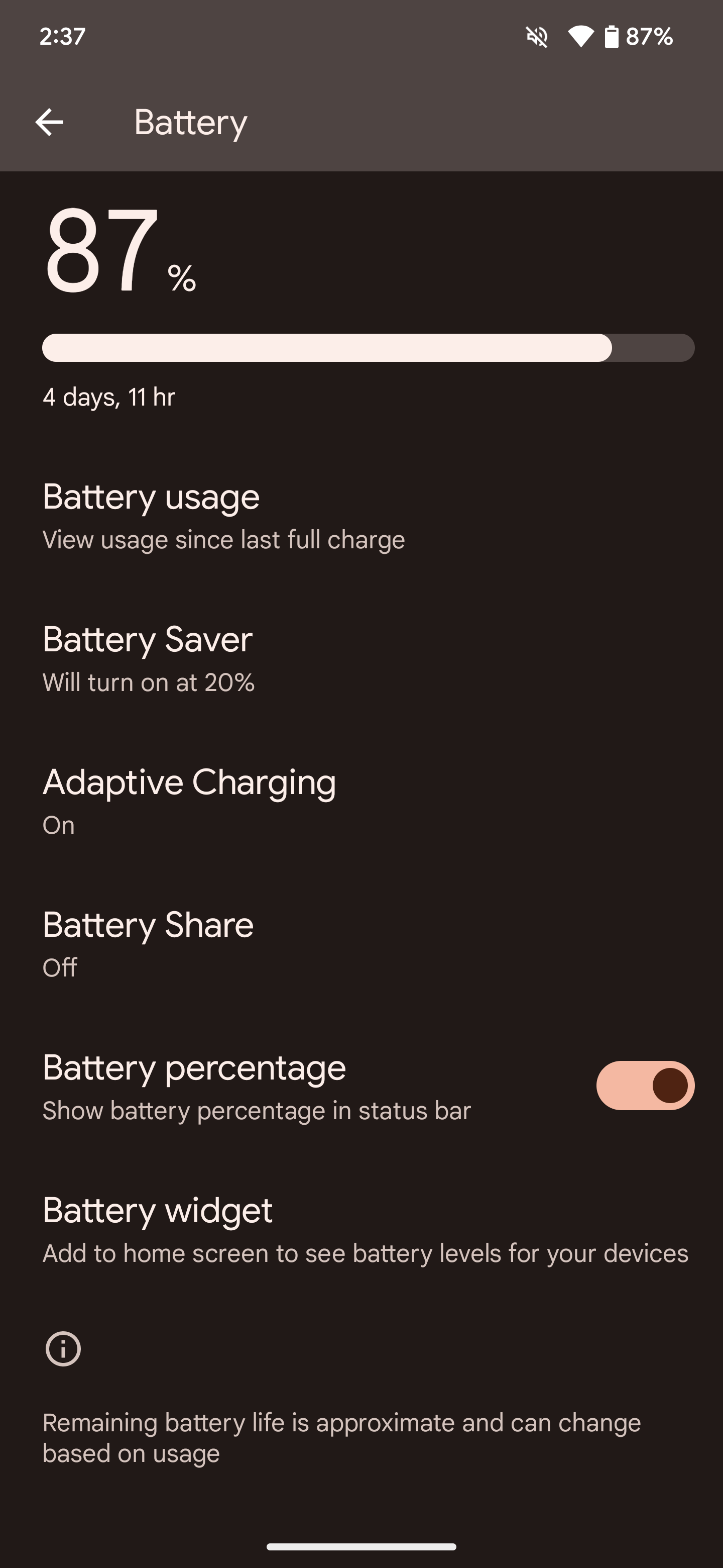 Android 14 adds a new way to access the battery widget
