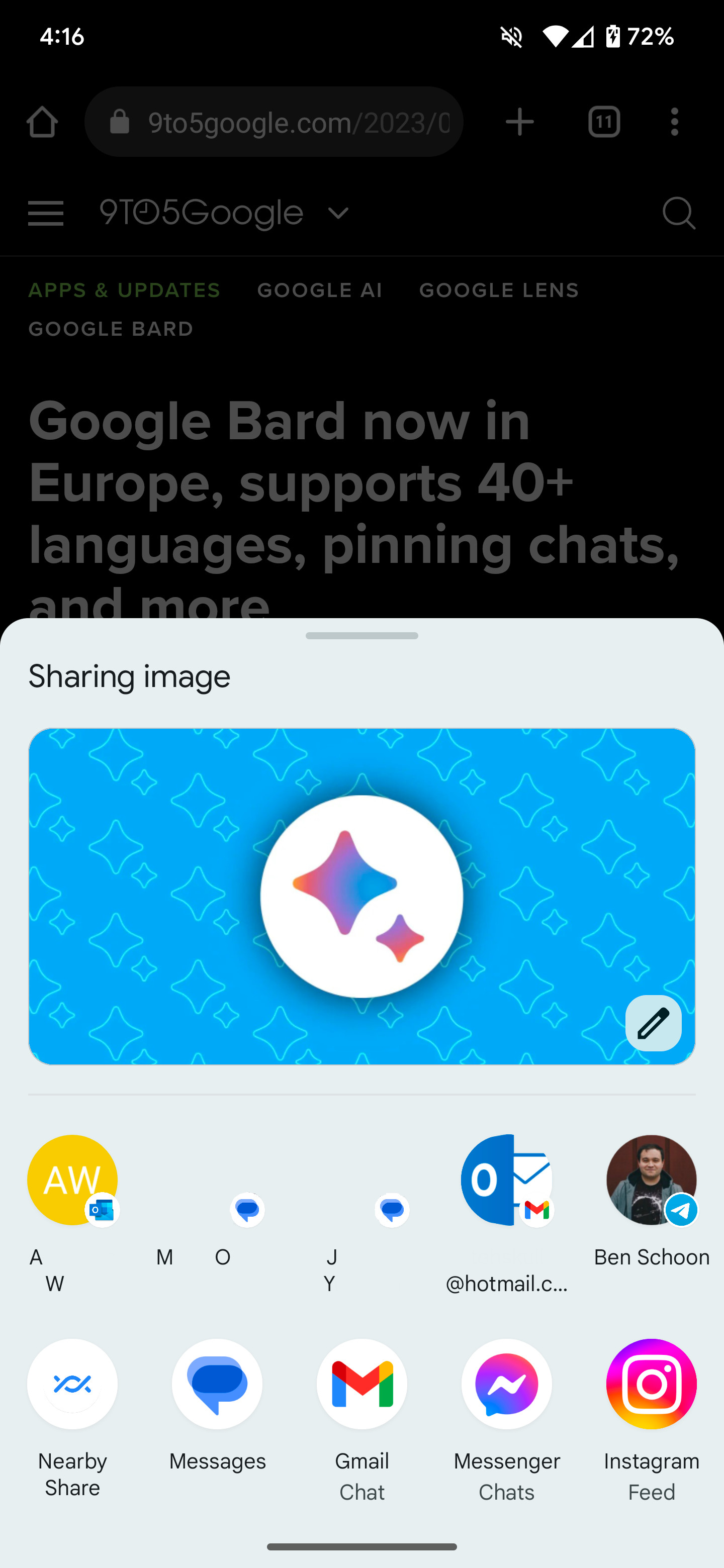 Android 14 Beta tweaks and widens the share sheet