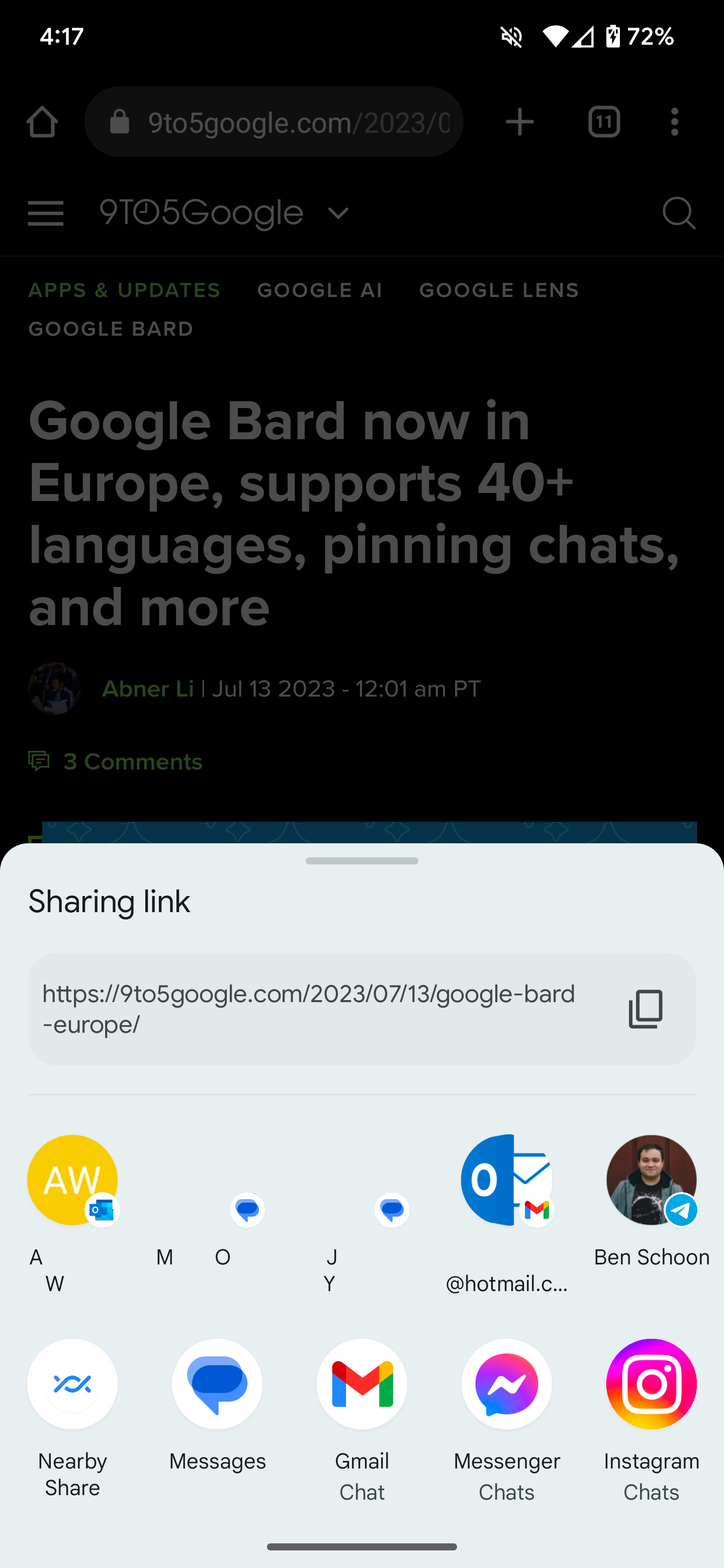 Android 14 Beta tweaks and widens the share sheet