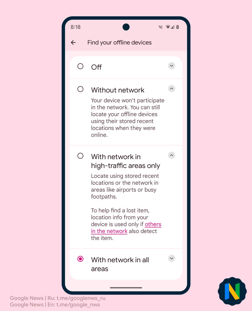 Android's Find My Device settings: What you can control