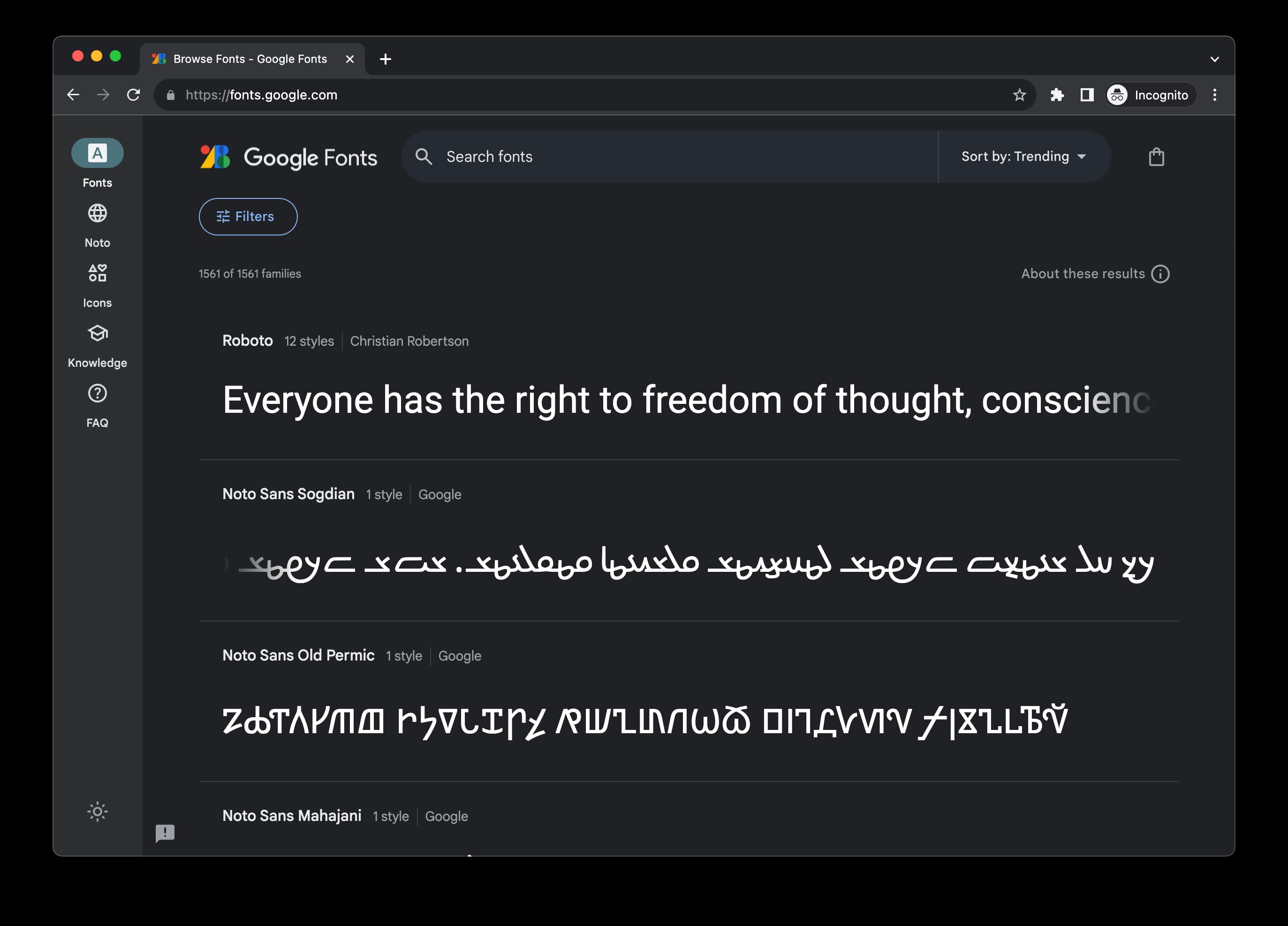 Google Fonts redesign is a neat example of Material 3
