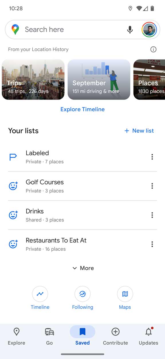 How to keep Google Maps Saved Places visible with emoji icons