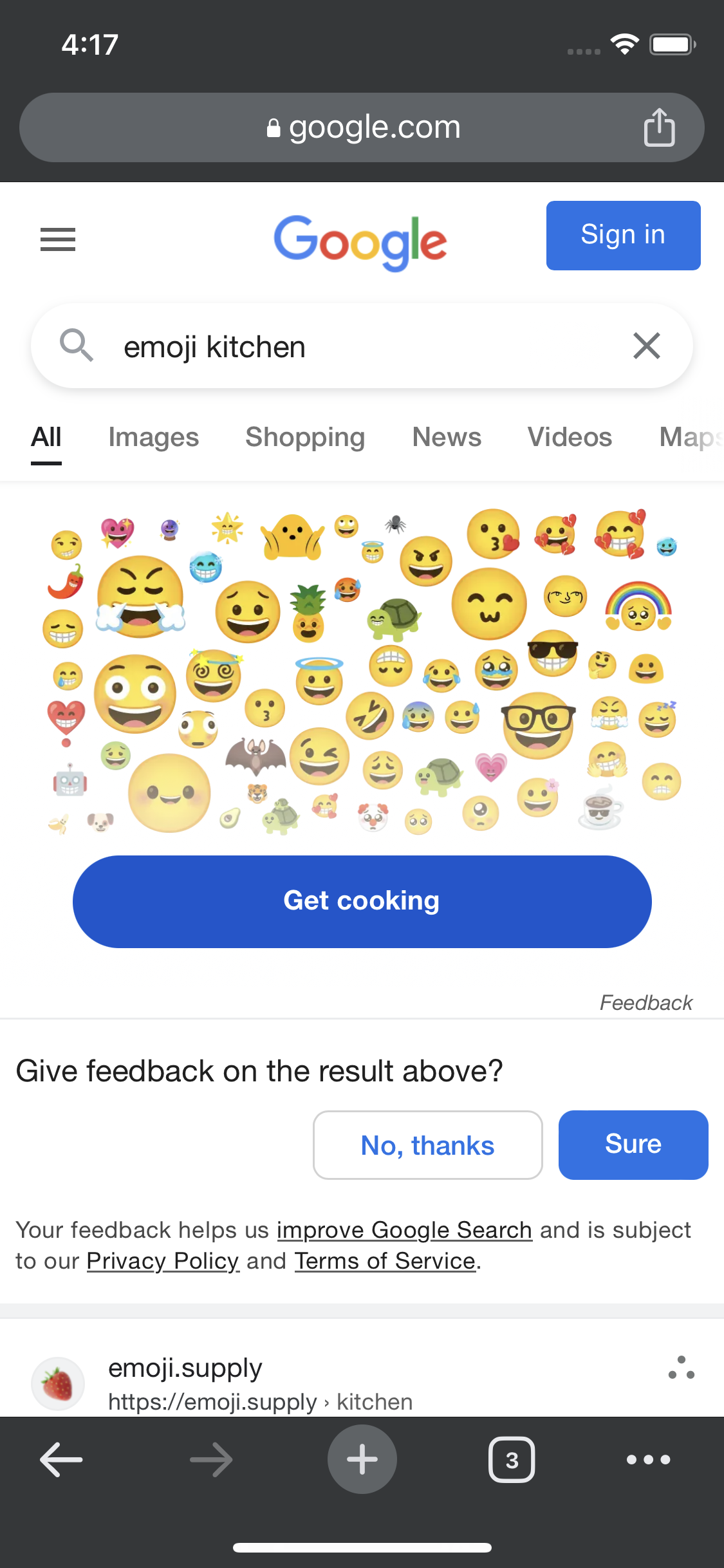 Emoji Kitchen comes to Google Search on web, iPhone