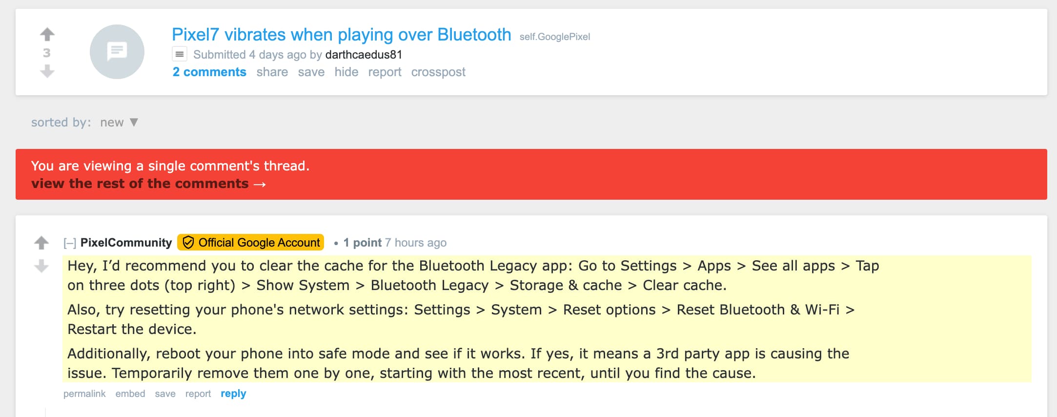Google is increasingly providing Pixel support on Reddit