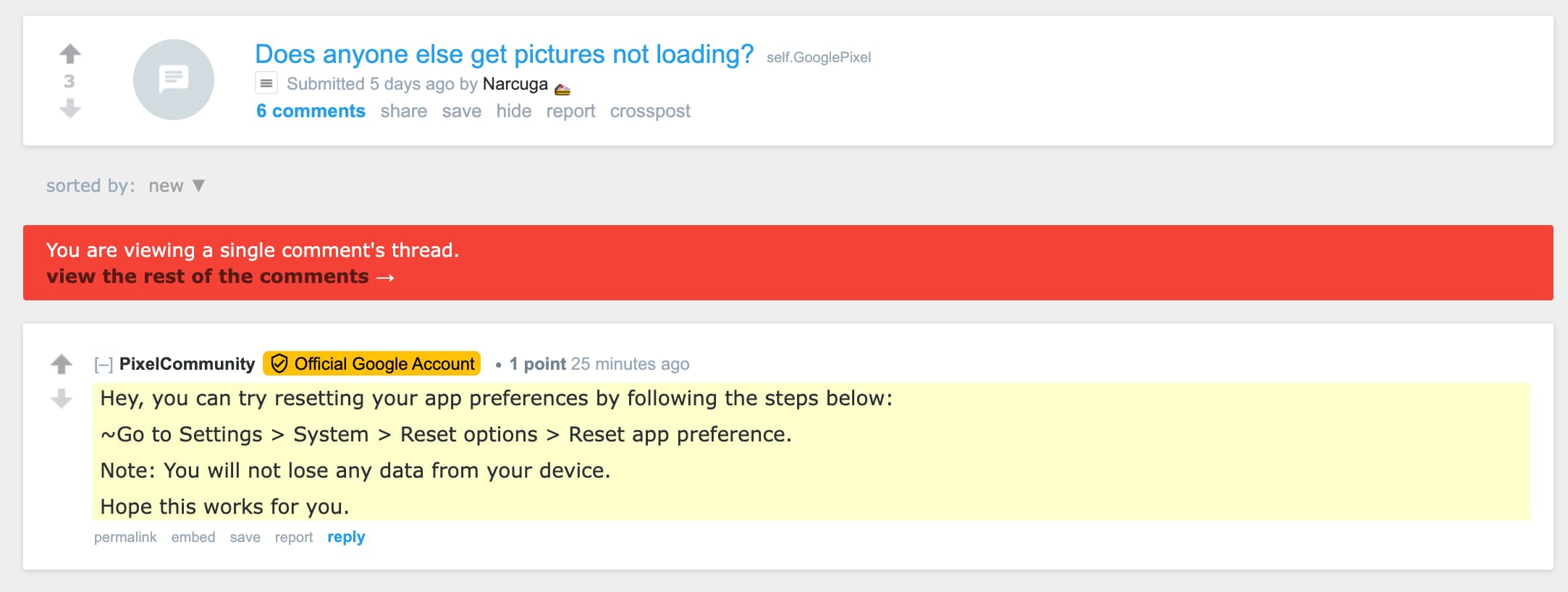 Google is increasingly providing Pixel support on Reddit