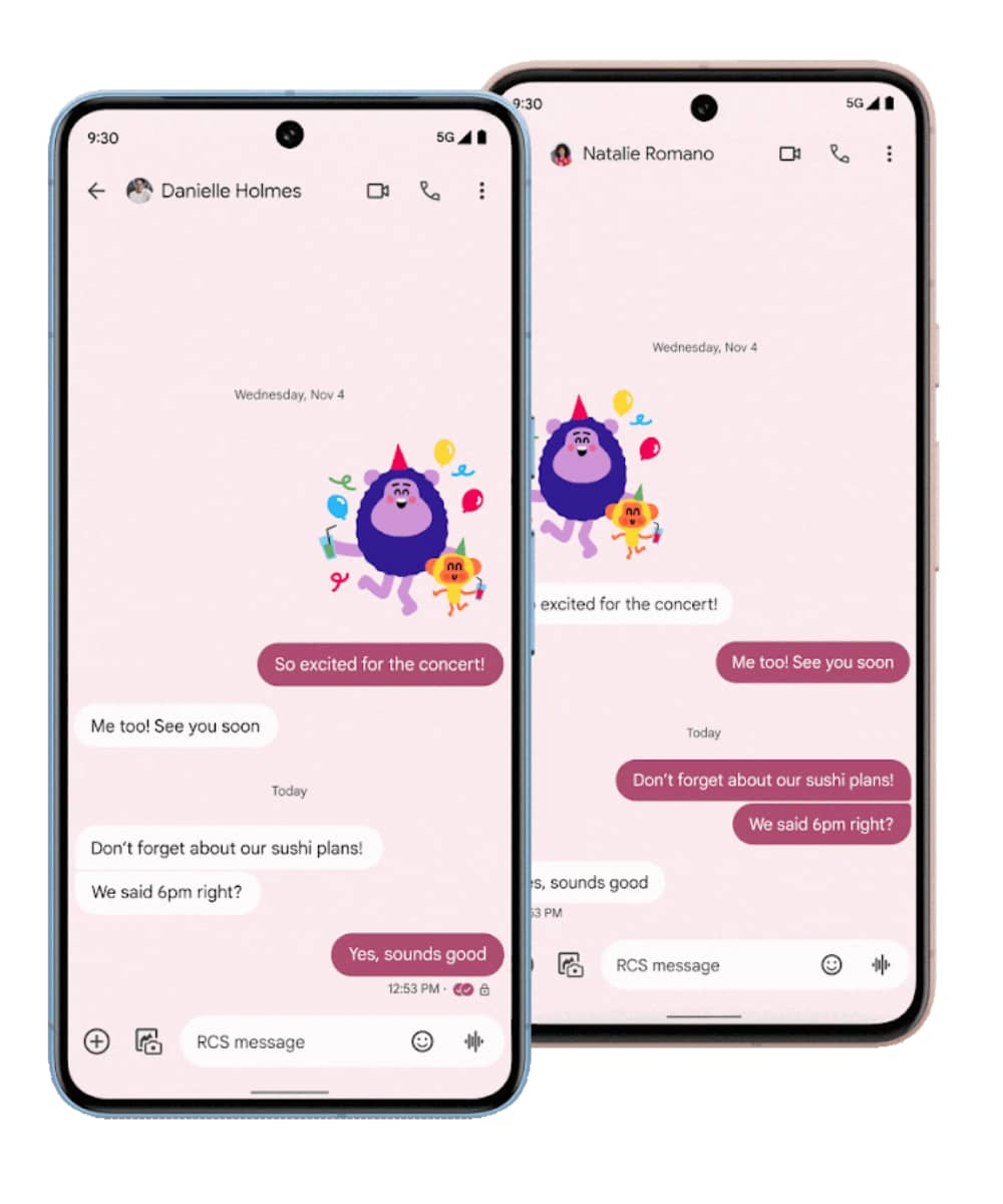 Google Messages Custom Bubble colors only for RCS