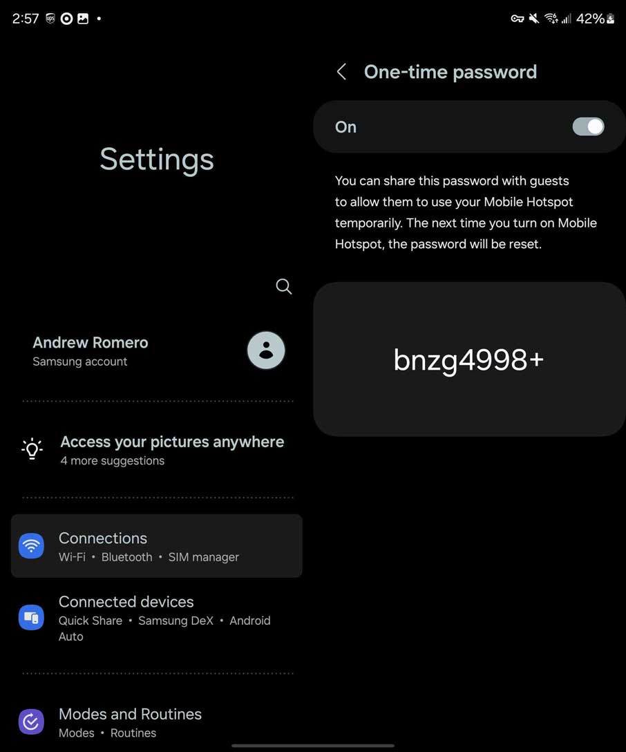One UI 6 brings one-time passwords for mobile hotspots