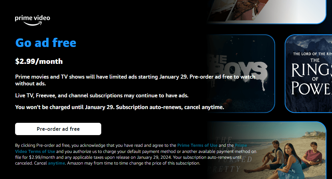 Amazon Prime Videos ads arrive in January 2024