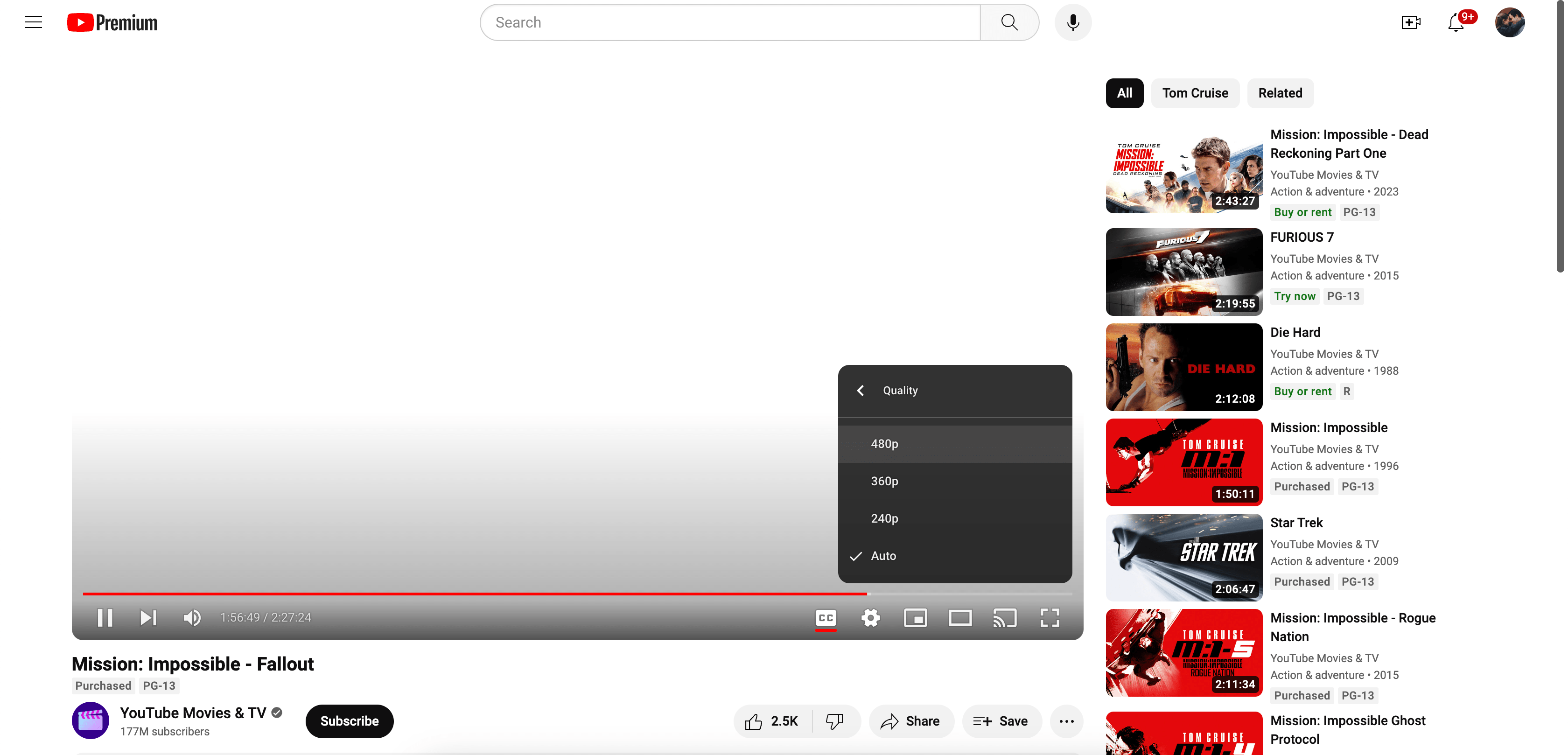 YouTube still forces purchased movies to stream at 480p