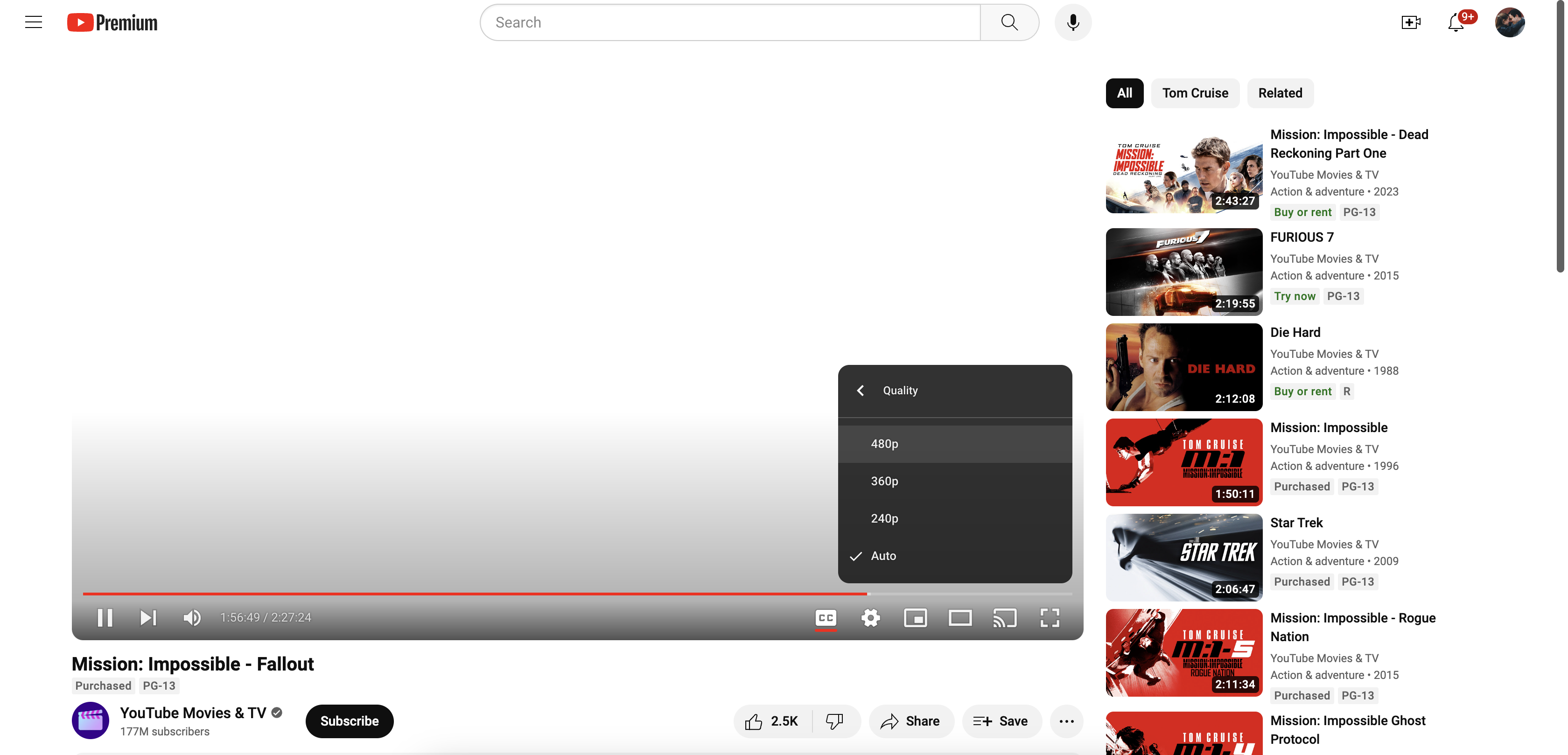YouTube still forces purchased movies to stream at 480p
