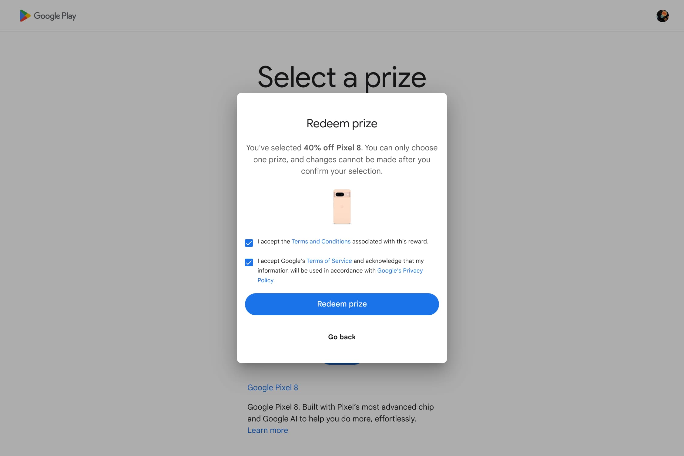 Google Play Points users get 40% off Pixel 8, 8 Pro, Tablet