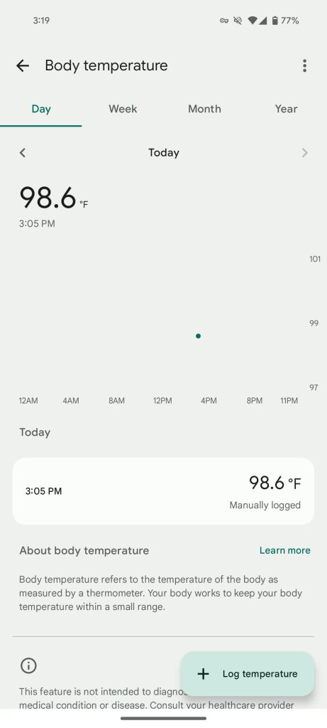 Fitbit app update lets you manually log body temperature