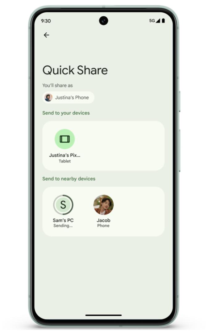 Quick Share gets updated file transfer progress animation