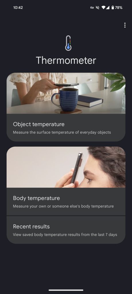 Pixel Thermometer update rolls out: Body temp requires US SIM