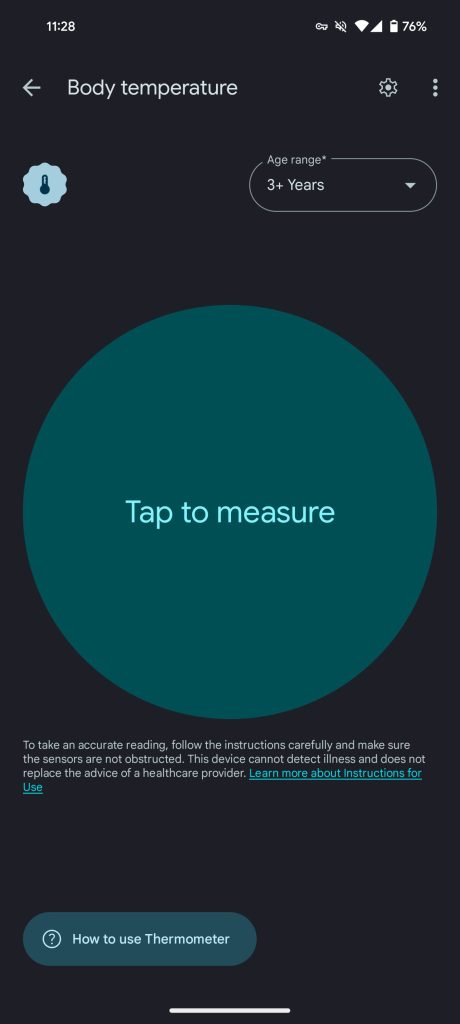 Pixel Thermometer update rolls out: Body temp requires US SIM