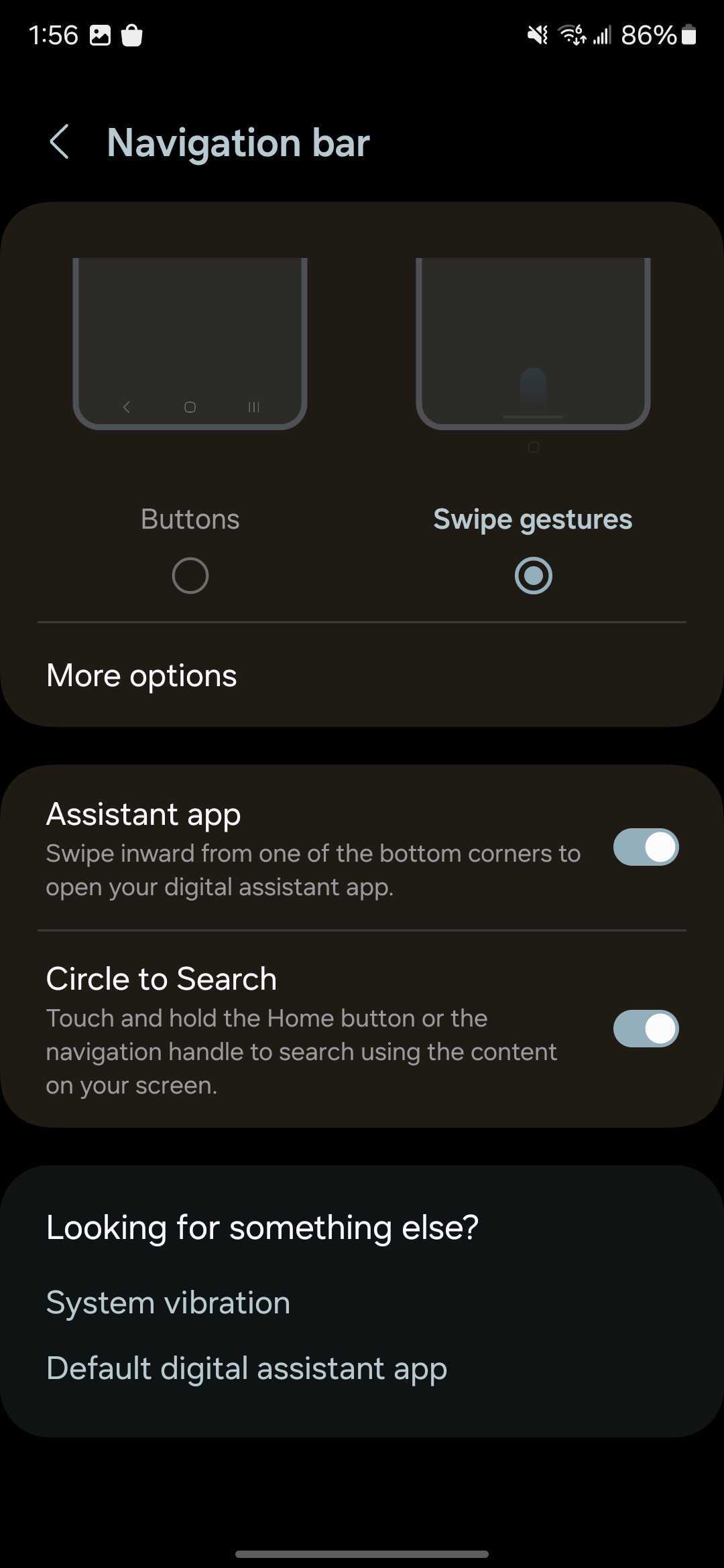 Samsung 'swipe from bottom' gesture navigation is still available