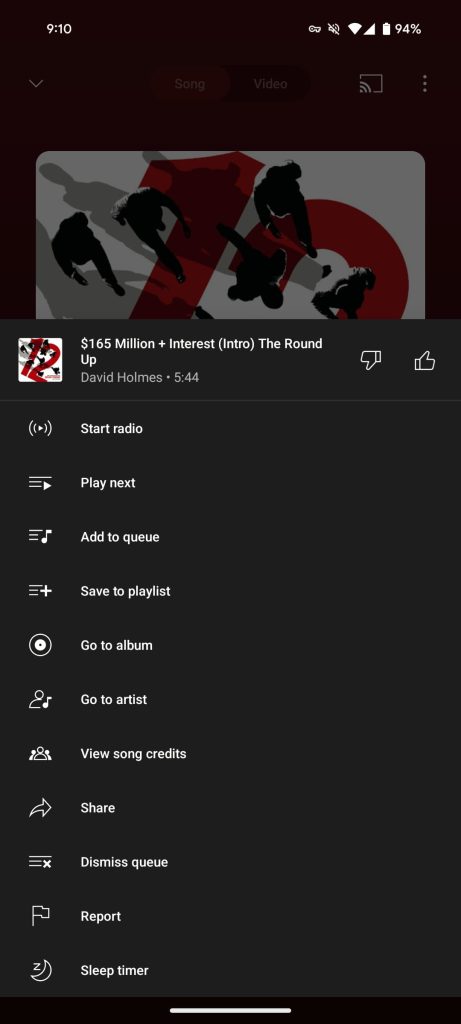 YouTube Music redesigns overflowing overflow menu on Android
