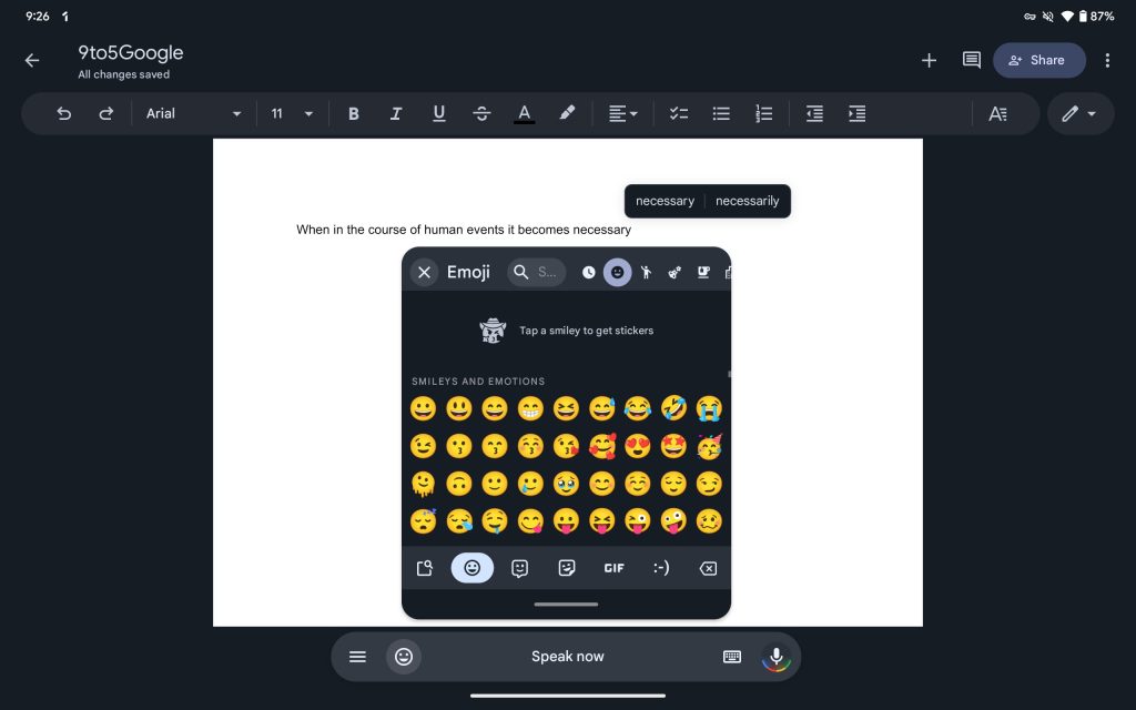 Gboard rolling out Assistant voice typing toolbar on Pixel