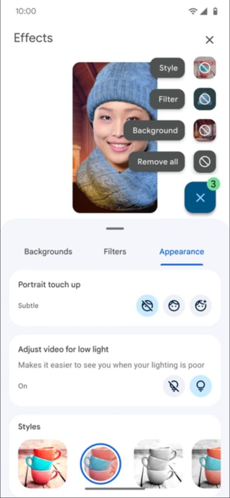 Google Meet effects redesign lets you combine backgrounds, filters