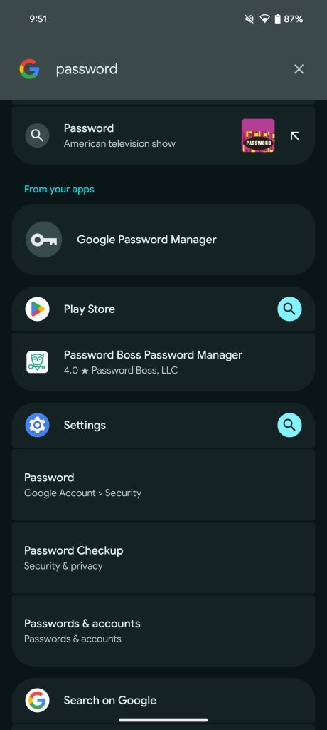Pixel Launcher adds Google Password Manager shortcut