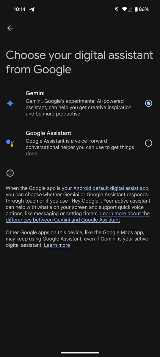 How to switch back to Google Assistant from Gemini