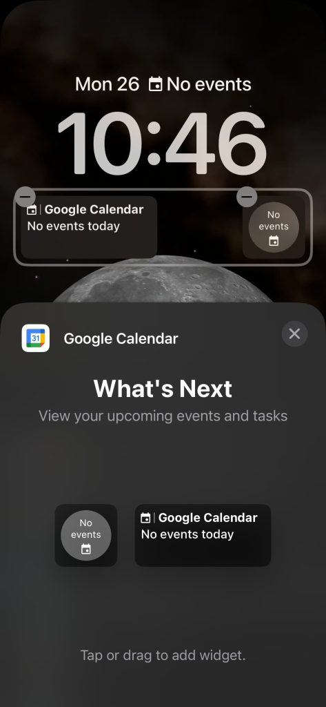 Google Calendar for iPhone adds lockscreen widgets