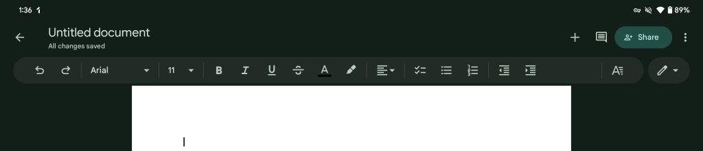 Google Docs adds formatting sidebar on Android tablets