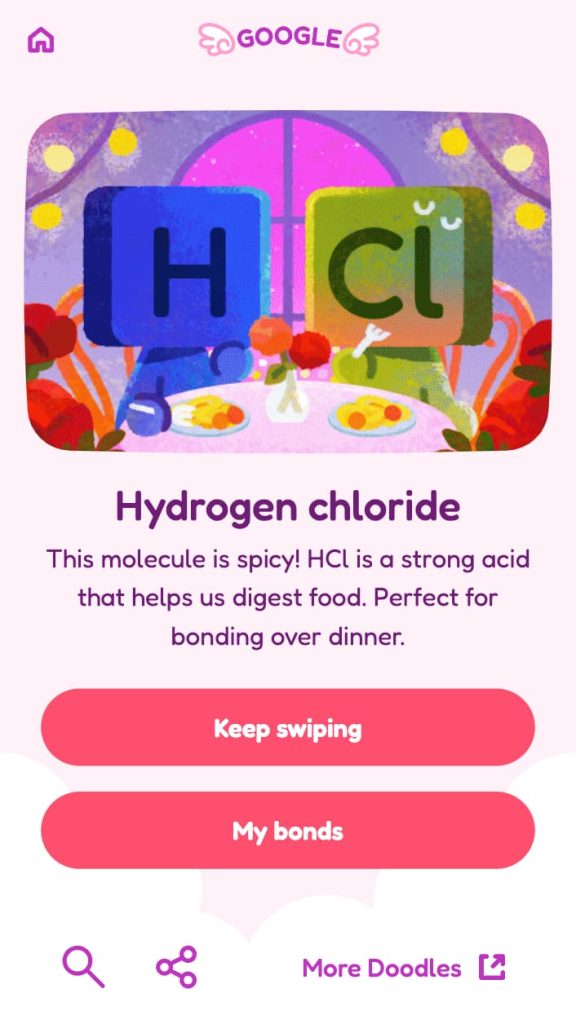 How to play Google Chemistry CuPd Doodle after Valentine's Day