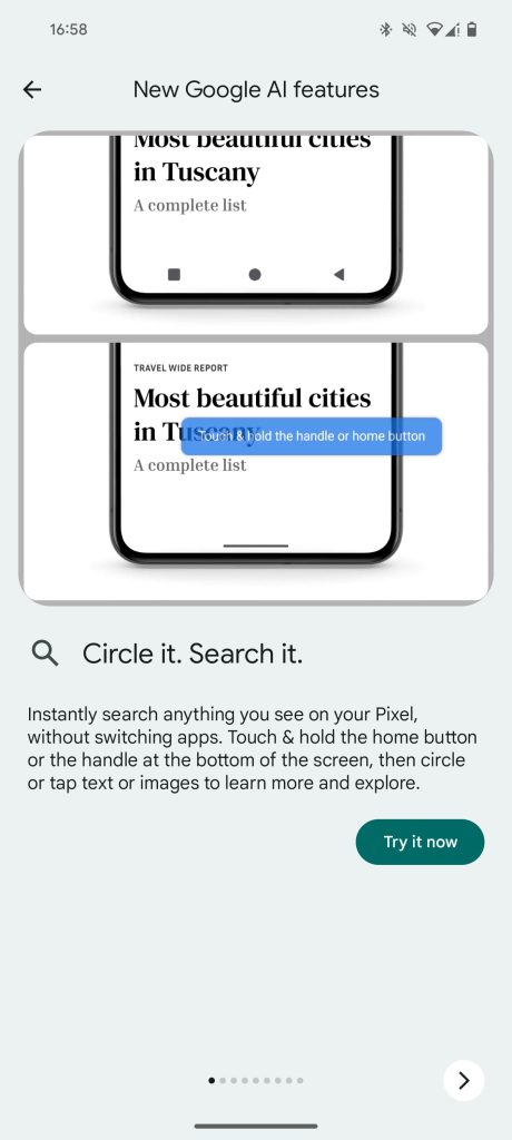 Pixel Tips erroneously alerted owners about Circle to Search