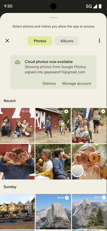 Android rolling out cloud photo picker with Google Photos