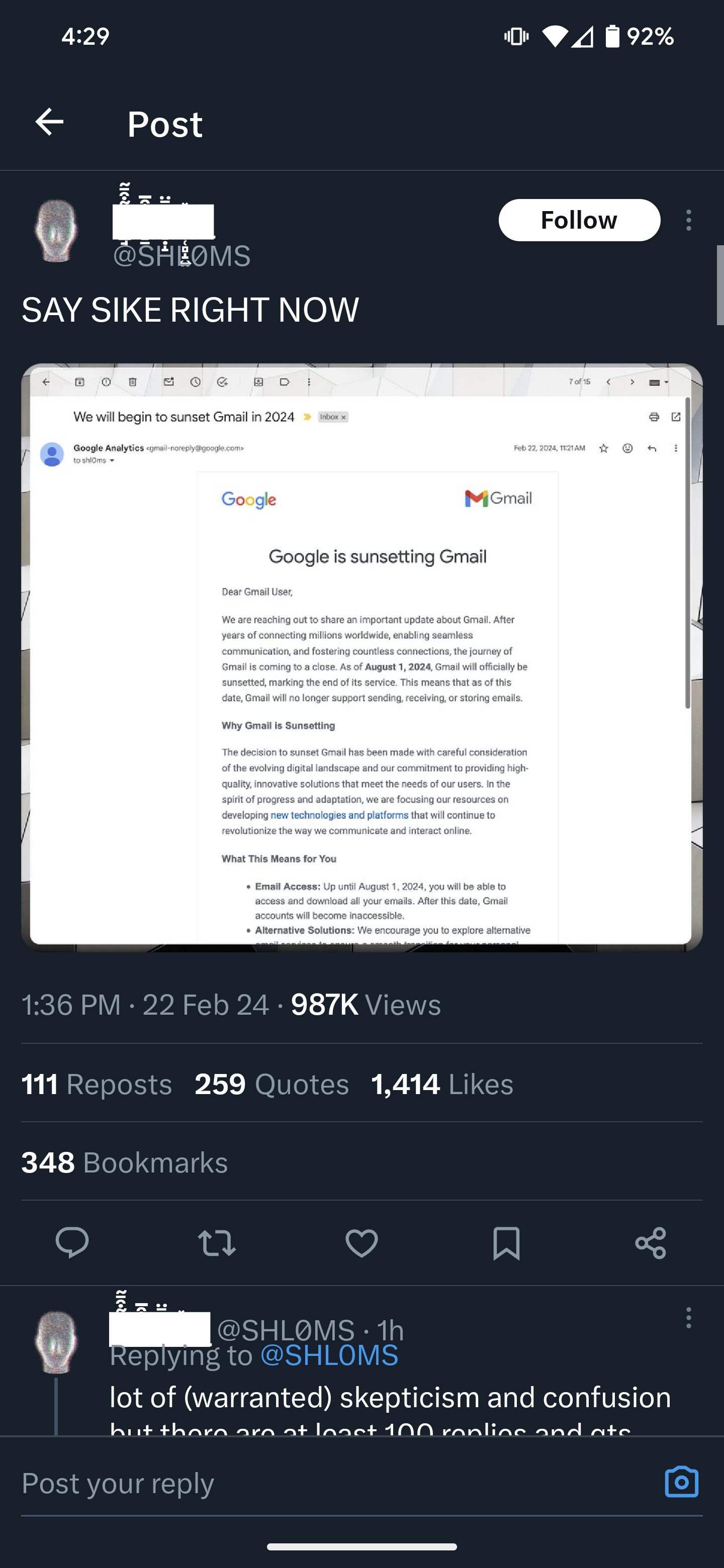 No, Gmail is not 'sunsetting'