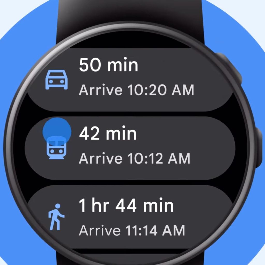 Google Maps rolling out public transit directions on Wear OS