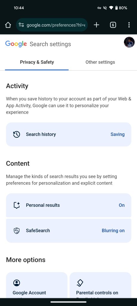 Google Search rolling out settings redesign on the web