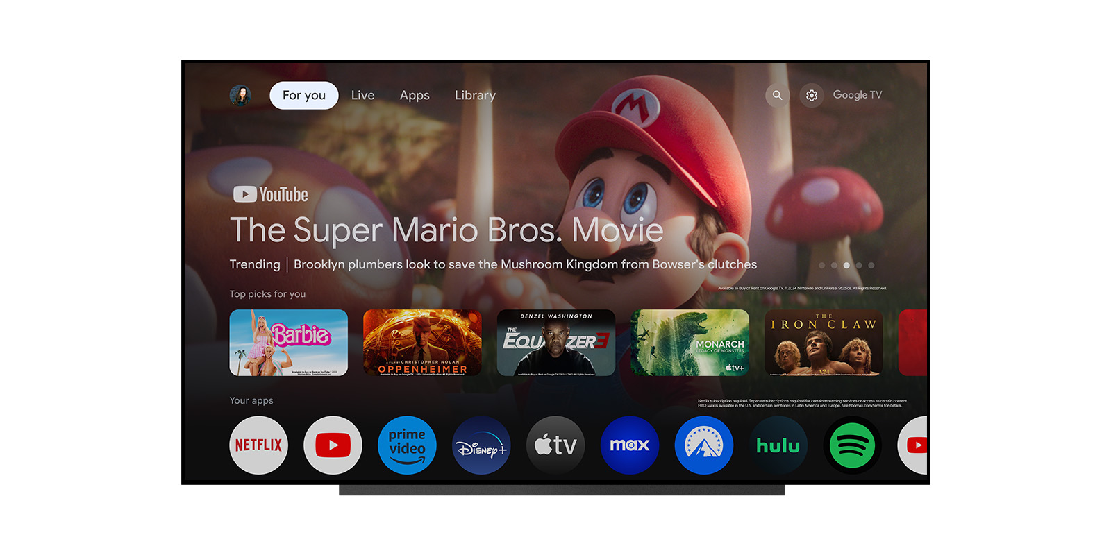 Google TV gets 'Your Apps' homescreen redesign